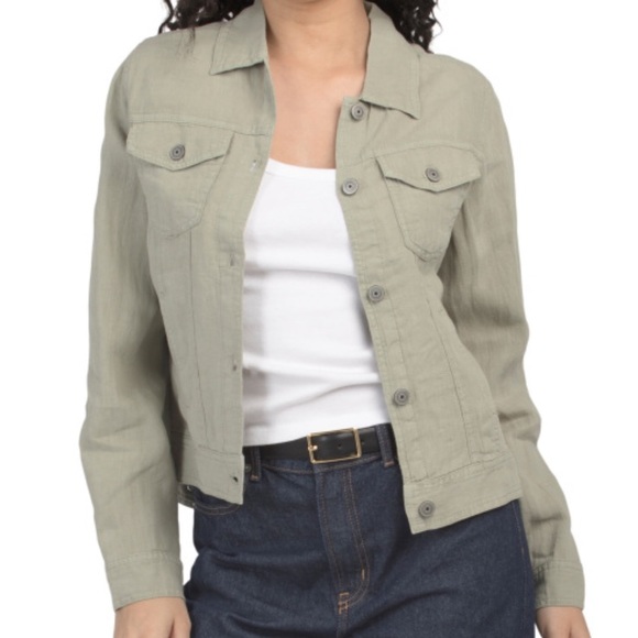 Jones New York | Jackets & Coats | Jones New York Linen Jean Jacket ...